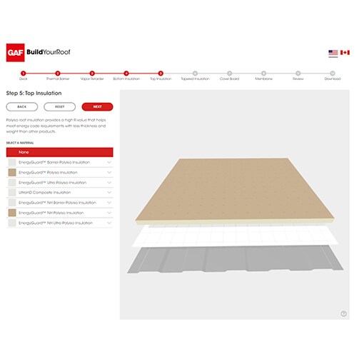 Build Your Roof: GAF Commercial Roofing System Design Tool